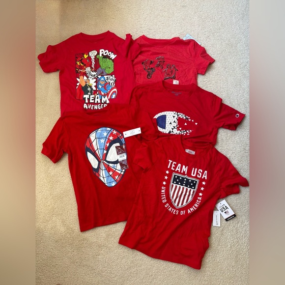 Marvel | Shirts & Tops | Bundle Of 5 Unisex Red Tshirts Marvel Champion ...
